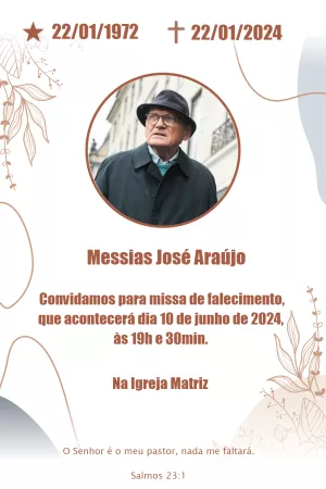 Convite Missa De Sétimo Dia Com Foto 7 | Editar e Personalizar Grátis