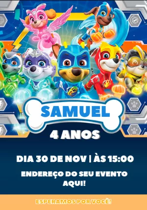 Convite Patrulha Canina Buma | Editar e Personalizar Fácil