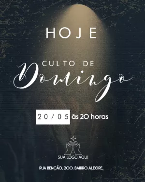 Convite Arte Para Culto De Domingo Igreja Gospel | Editar e ...