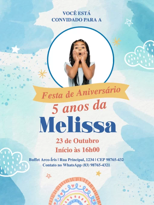 5 Anos Com Foto Festa - Aniversário Infantil Especial | Convitede