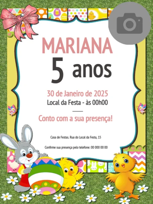 Convite Digital 5 Anos Para Editar Branco - Festa de 15 Anos | Convitede