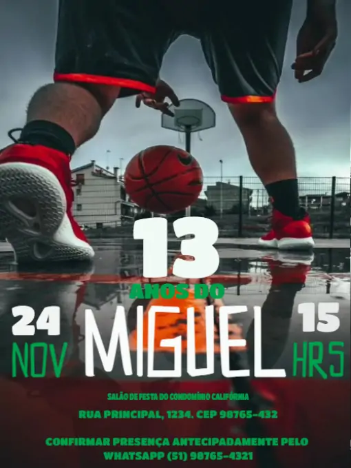 Invitación Digital 13 Años Baketbol - Fiesta de 15 Años | Convitede